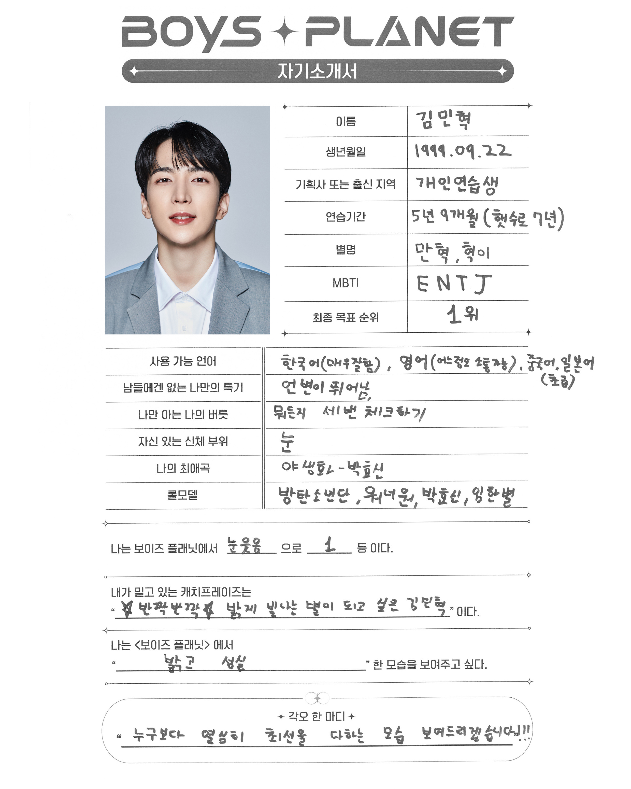 boys planet – KIM MIN HYUK 1 – KSTATION TV